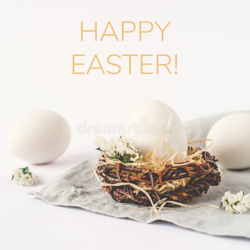 Light Easter Background with Easter Eggs. Stock Photo - Image of ...