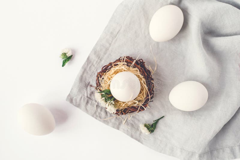 Light Easter Background with Easter Eggs. Stock Image - Image of ...