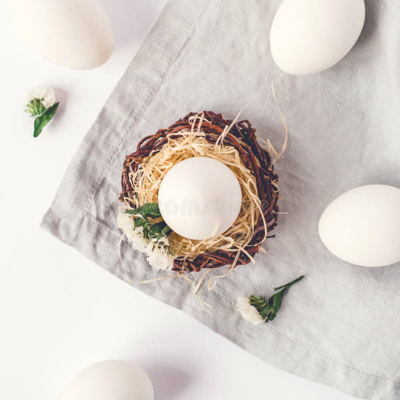 Light Easter Background with Easter Eggs. Stock Image - Image of little ...