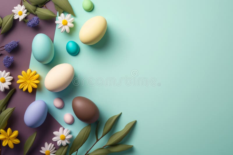 Light Easter Background in Pastel Colors. Template for Design. Mock Up ...