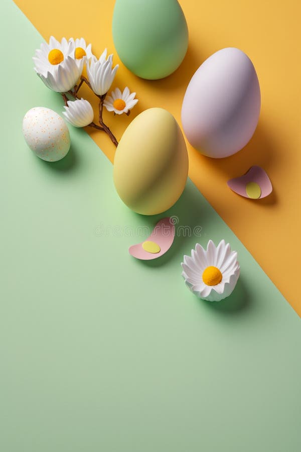 Light Easter Background in Pastel Colors. Template for Design. Mock Up ...