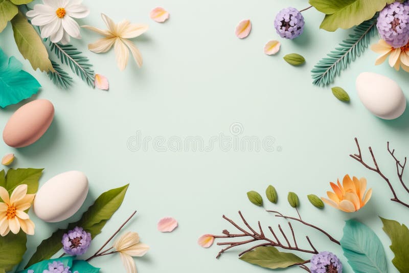 Light Easter Background in Pastel Colors. Template for Design. Mock Up ...