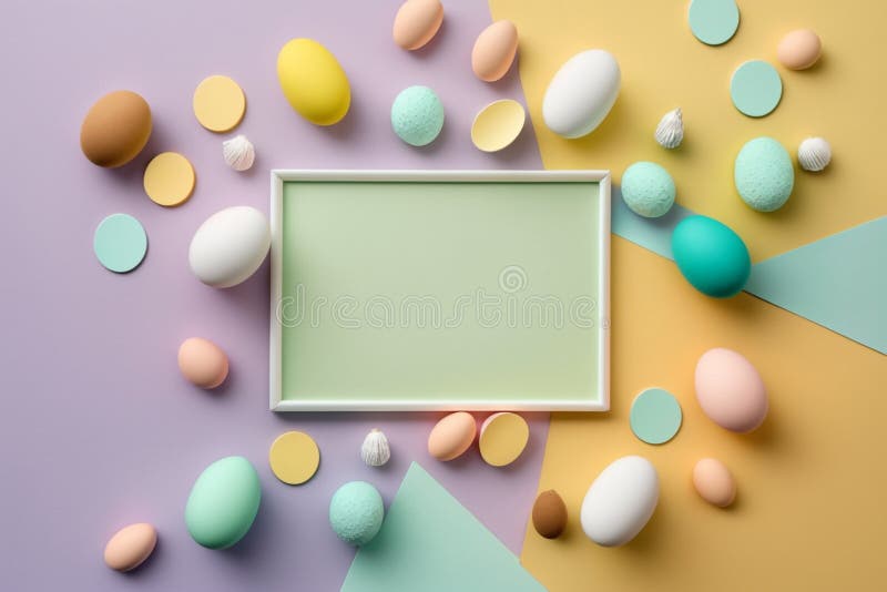 Light Easter Background in Pastel Colors. Template for Design. Mock Up ...