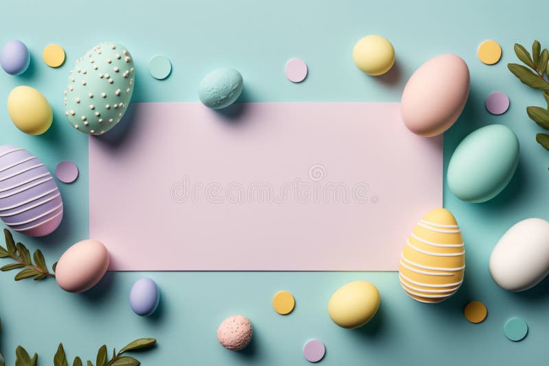 Light Easter Background in Pastel Colors. Template for Design. Mock Up ...