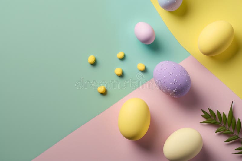 Light Easter Background in Pastel Colors. Template for Design. Mock Up ...