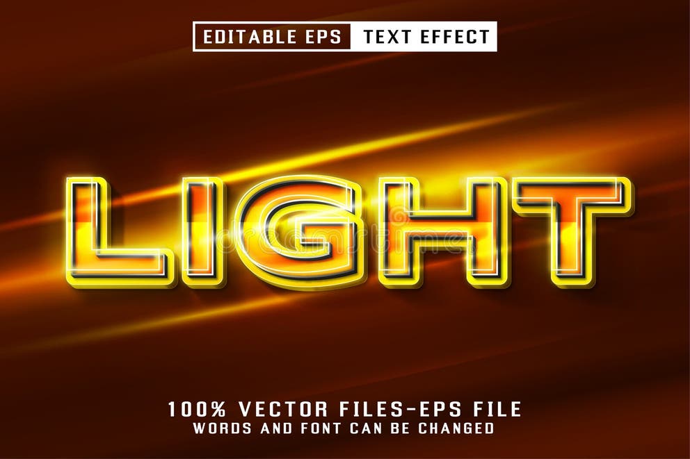 Light Editable Text Effect stock vector. Illustration of space - 274250968