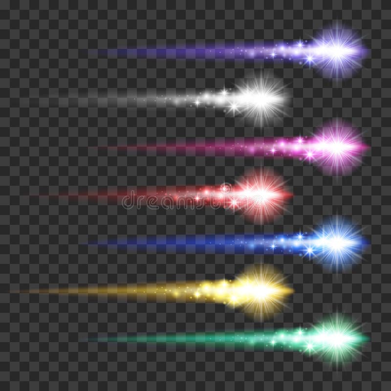 Light Effect Comets Set Vector Illustration. Stock Vector ...