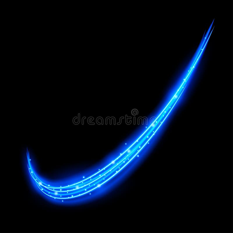 Light Effect with Curve Trail and Golden Sparkles Stock Vector ...