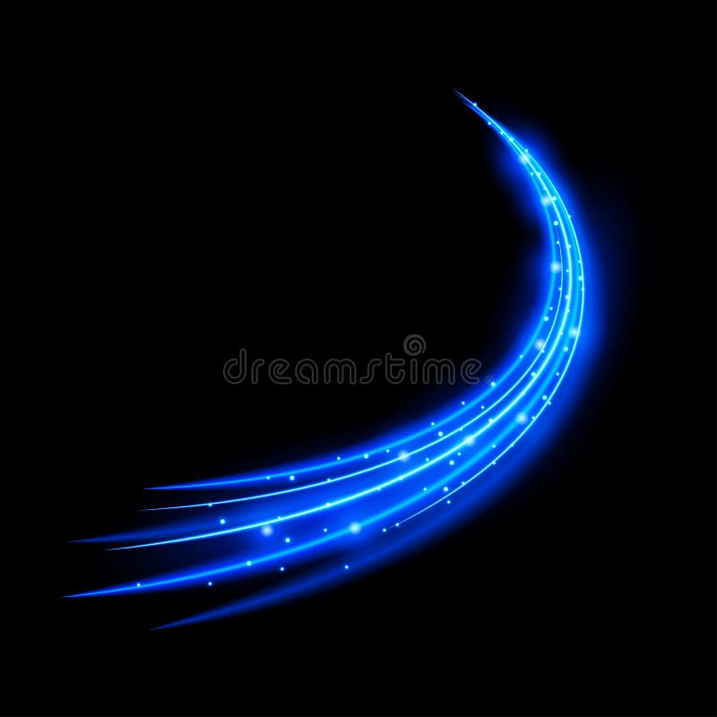 Light Effect with Curve Trail and Golden Sparkles Stock Vector ...
