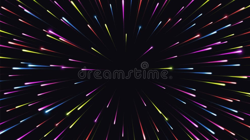 Light Effect. Dynamic Radial Glowing Lines in Motion Stock Vector ...
