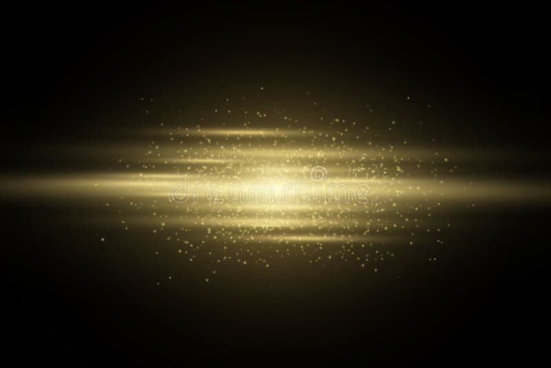 Light Effect of Golden Abstract Glowing Lines Isolated on a Transparent ...