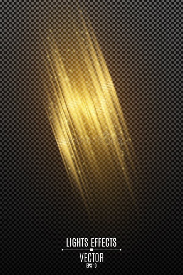 Light Effect of Golden Abstract Random Neon Lines Isolated on ...