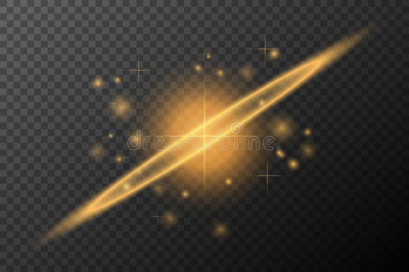 Light Effect Golden Isolated Flare Explosion Shiny Dust Line Solar ...