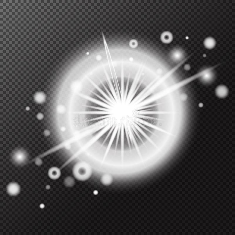 Light Effect. Isolated White Transparent Light Effect, Flare, Explosion ...