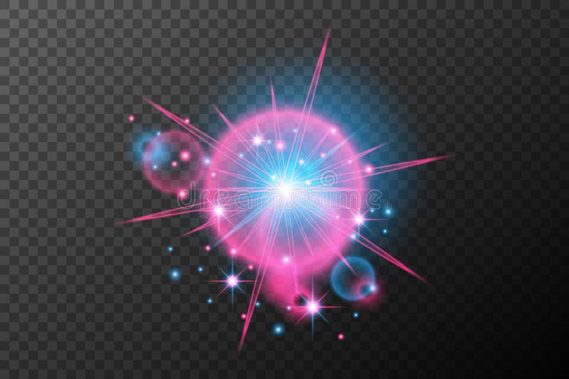 Light Effect Pink Blue Isolated Flare Explosion Shiny Dust Line Solar ...