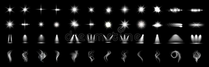 Light Effect Set, Sparkle Star Shapes, Glow Lens Flare, Glowing ...