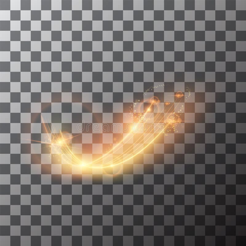 Light Effect Trails, Golden Glitter Glow Waves and Sparkling Flare ...