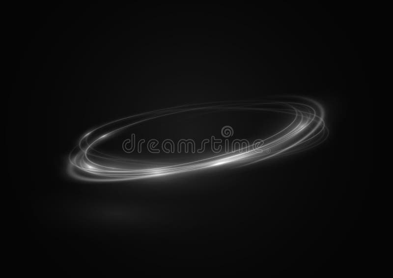 Light Effect Twirl, White Trail Wave, Circle Line Stock Vector ...