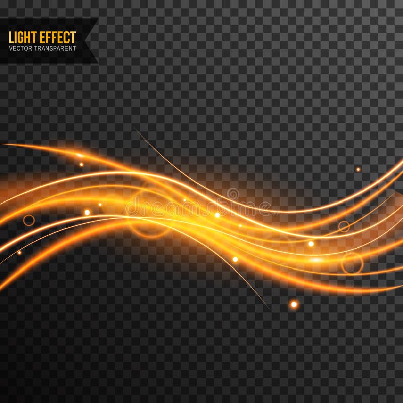 Light Effect Vector Transparent with Line Swirl and Golden Sparkles ...
