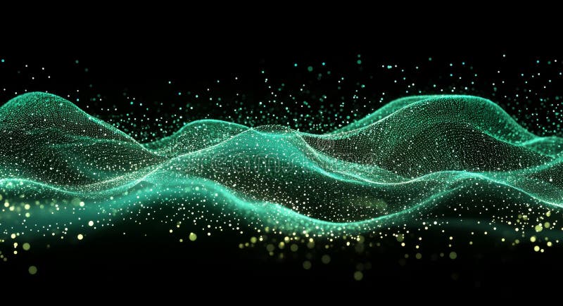 Light Effects and Green Particles on an Abstract Digital Background ...