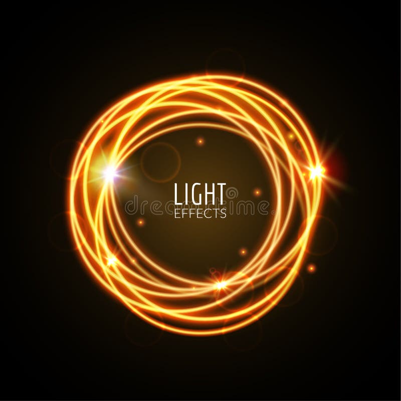 Light Effects Rings. Motions Glowing Lines with Particles. Modern Style ...