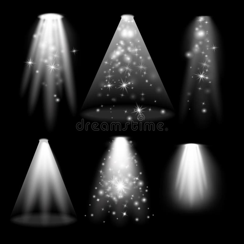 Light Effects Set. Concert Lighting from Spotlights of Different Shapes ...