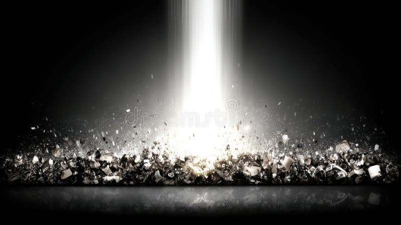 Light Emanating from Dark Waste Pile Symbolizing Hope Amidst ...