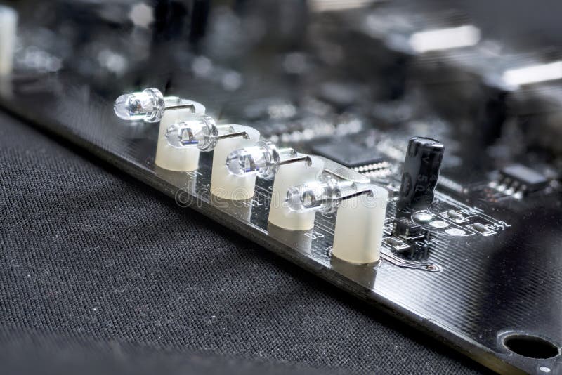 Light Emitted Diodes in Printed Circuit Board. Stock Photo - Image of ...