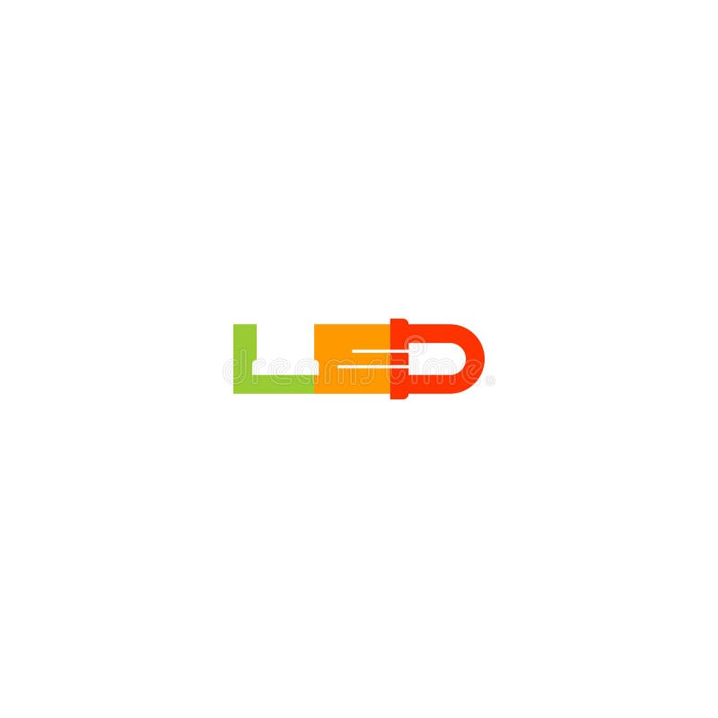 Light Emitting Diode LED Logo, LED Writing with Negative Space Style on ...