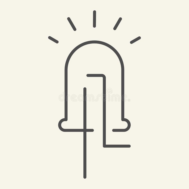 Light Emitting Diode Line and Glyph Icon. Led Vector Illustration ...