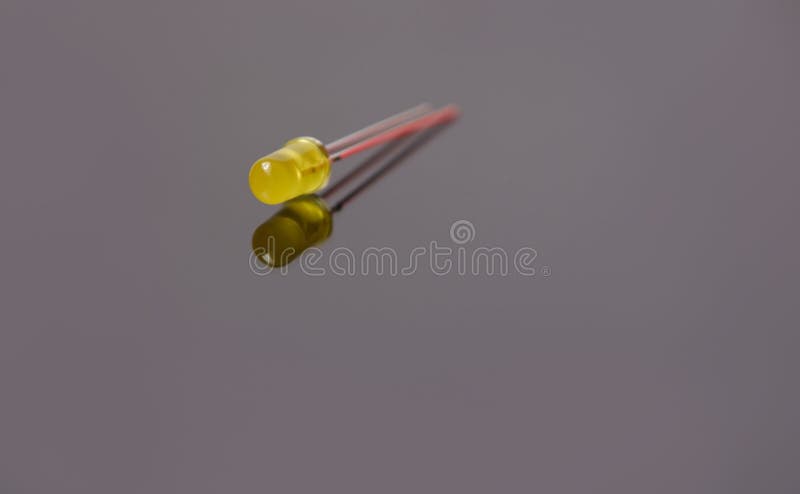 Light Emitting Diode in Yellow Stock Image - Image of cathode, light ...