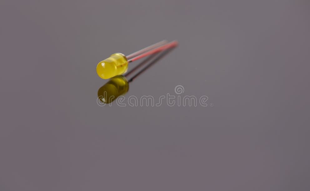 Light Emitting Diode in Yellow Stock Image - Image of cathode, light ...
