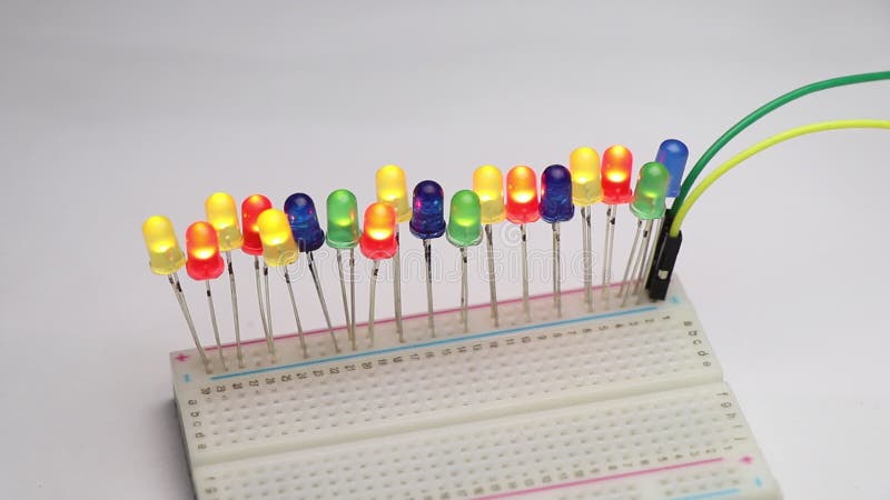 Light Emitting Diodes or LED in Short with Parallel Connection Blinking ...