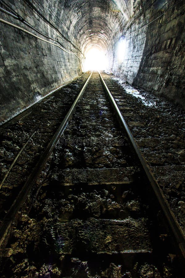 Light at the End of Railroad Tunnel Stock Photo - Image of hole ...