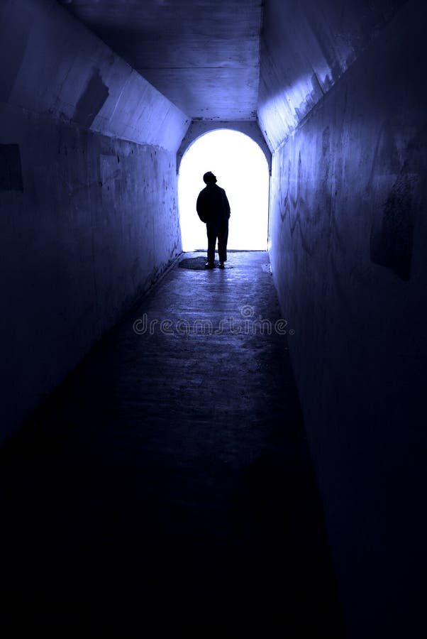 Light at the End of the Tunnel Stock Image - Image of standing, life ...