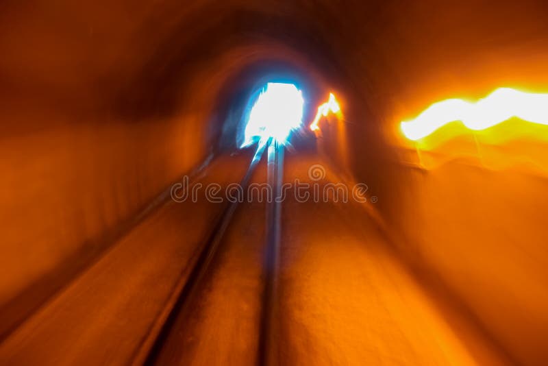 Light at End of Tunnel in Abstract Intentional Camera Movement Effect ...