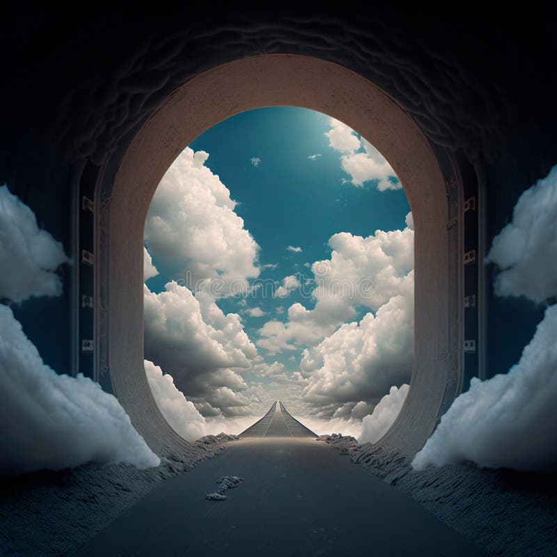 Light at the End of the Tunnel. Near-death Experience GENERATIVE AI, GENERATIVE, AI, Stock ...
