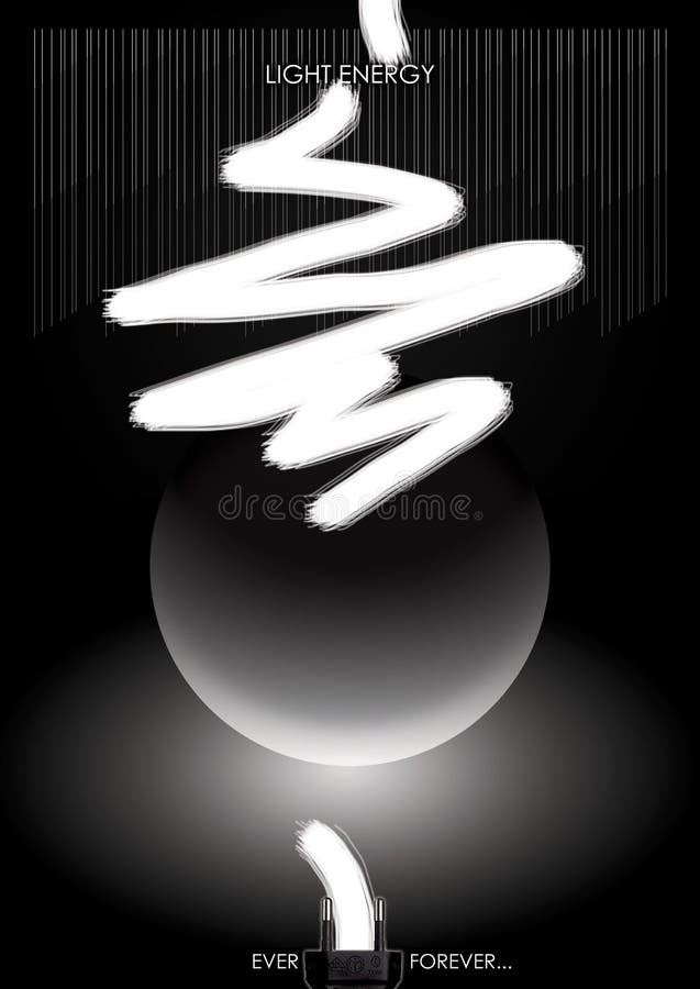 Light energy eco poster stock illustration. Illustration of electricity ...