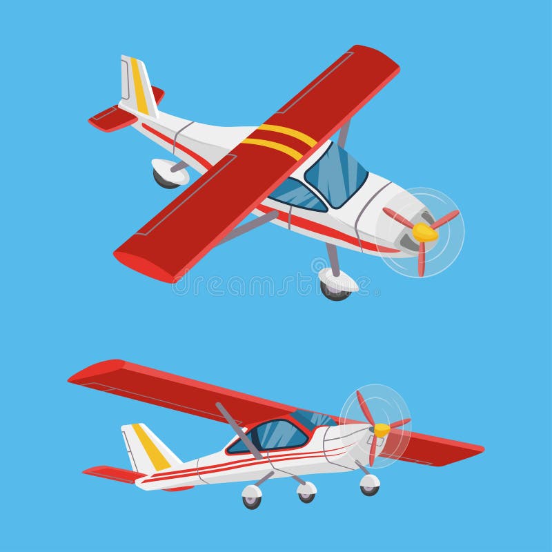 A Set of Planes. Light Engine Aircraft from Different Angles Stock ...