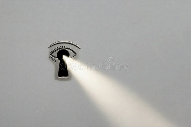 Light Enters from an Eye-shaped Keyhole. Space for Text. Stock Image ...