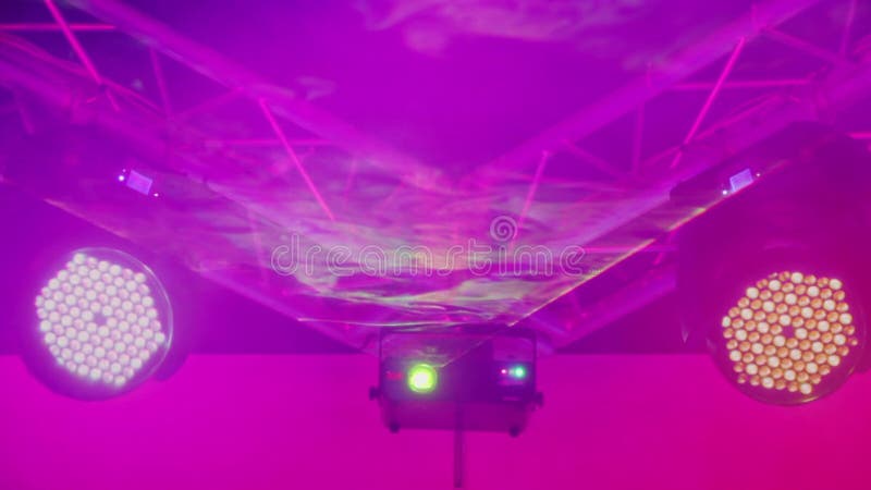 Light Equipment Flash and Smoke Spreads in Laser Stock Footage - Video ...