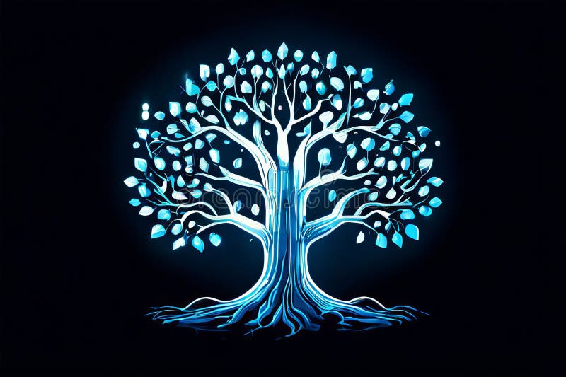 Light Etched Pixel Tree Where Light from a Luminogram Process Et Stock ...