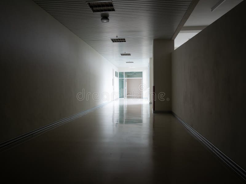 Light at the Exit of the Corridor in the Building Stock Photo - Image ...