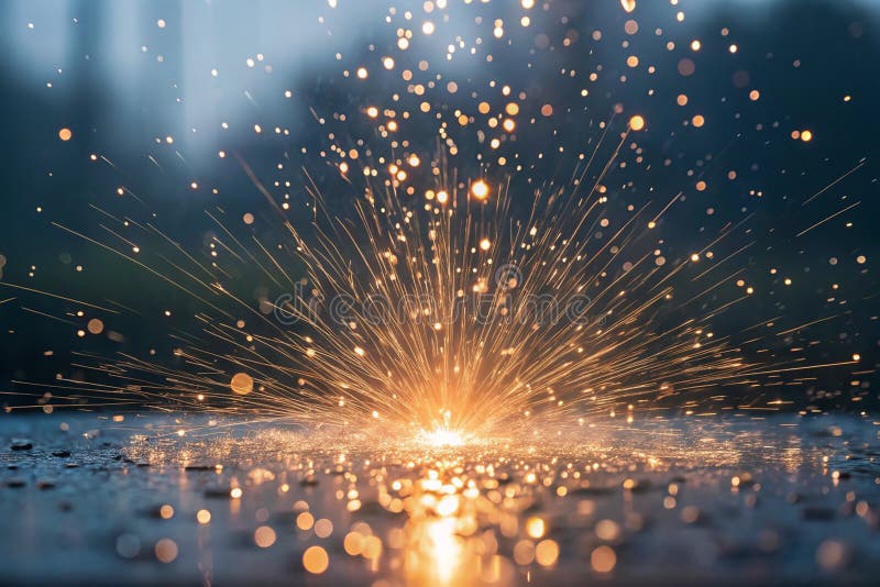 Light Explosion. Zoomed Raindrops on Illuminated Window Create an ...