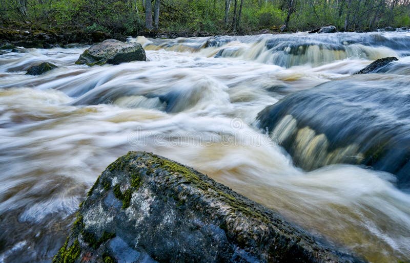 Light Exposure Stream of Water Over Rocks Stock Photo - Image of ...