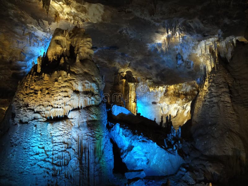 Light Fairy Show in the Cave of Prometheus Stock Image - Image of lamp ...