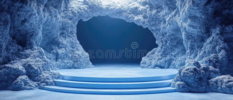 Icy Cave Stage stock illustration. Illustration of rendering - 388450550