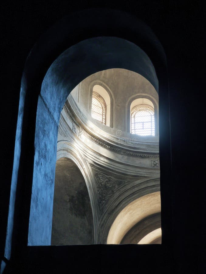 Light Filtering through Arched Window Revealing a Beautiful Dome ...
