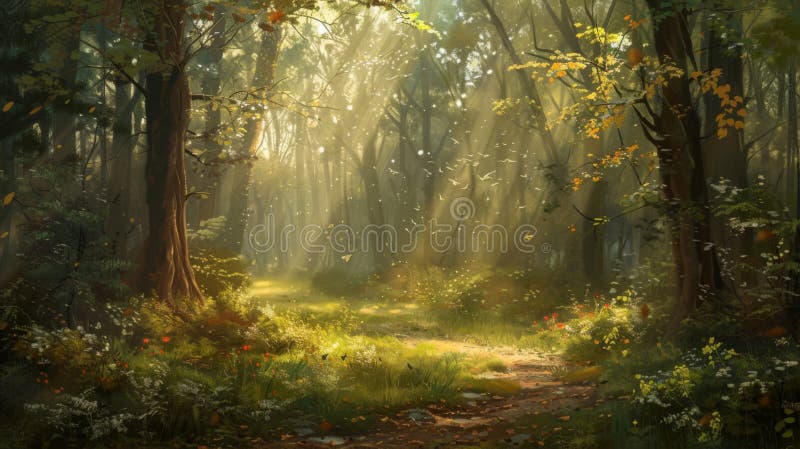 Light Filtering through Trees in Forest Stock Image - Image of sylvan ...