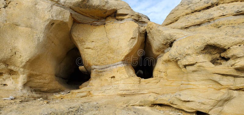 Light Finds it& X27;s Way Down these Two Holes in the Rock Stock Image ...